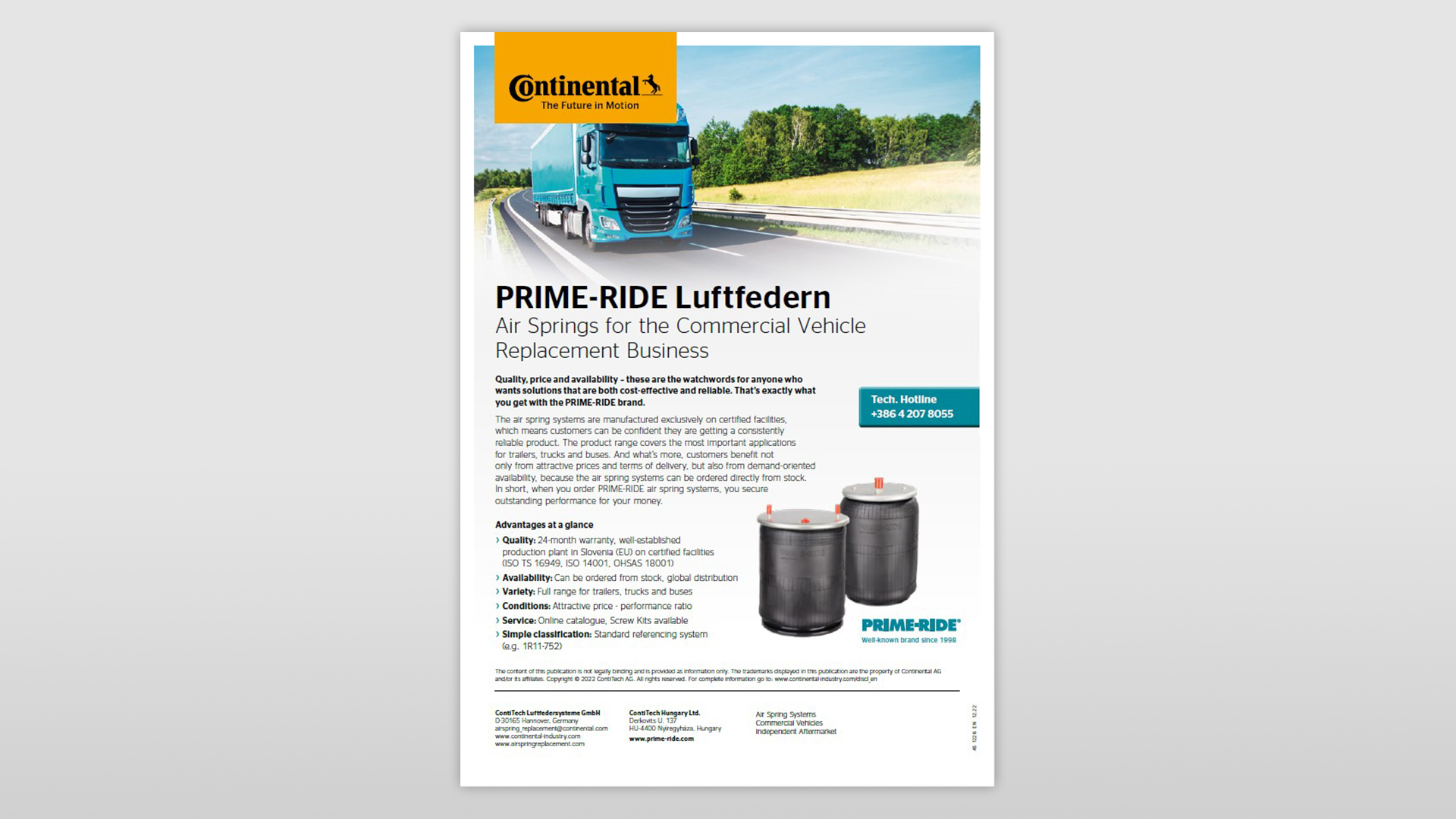 PRIME-RIDE - Information Material PRIME-RIDE Air Springs